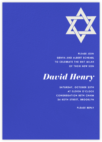 Bris and baby naming invitations | Send online instantly | RSVP tracking