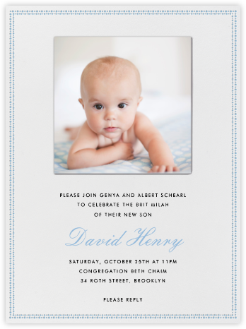 Bris and baby naming invitations | Send online instantly | RSVP tracking