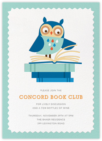 Book club invitations | Send online instantly | RSVP tracking